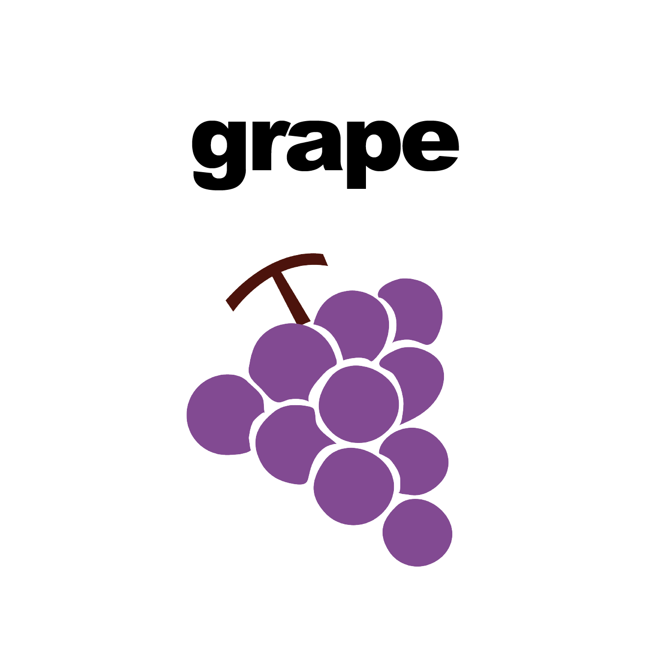 英語フラッシュカード「ぶどう」grape イラスト | 商用フリー(無料)のイラスト素材なら「イラストマンション」