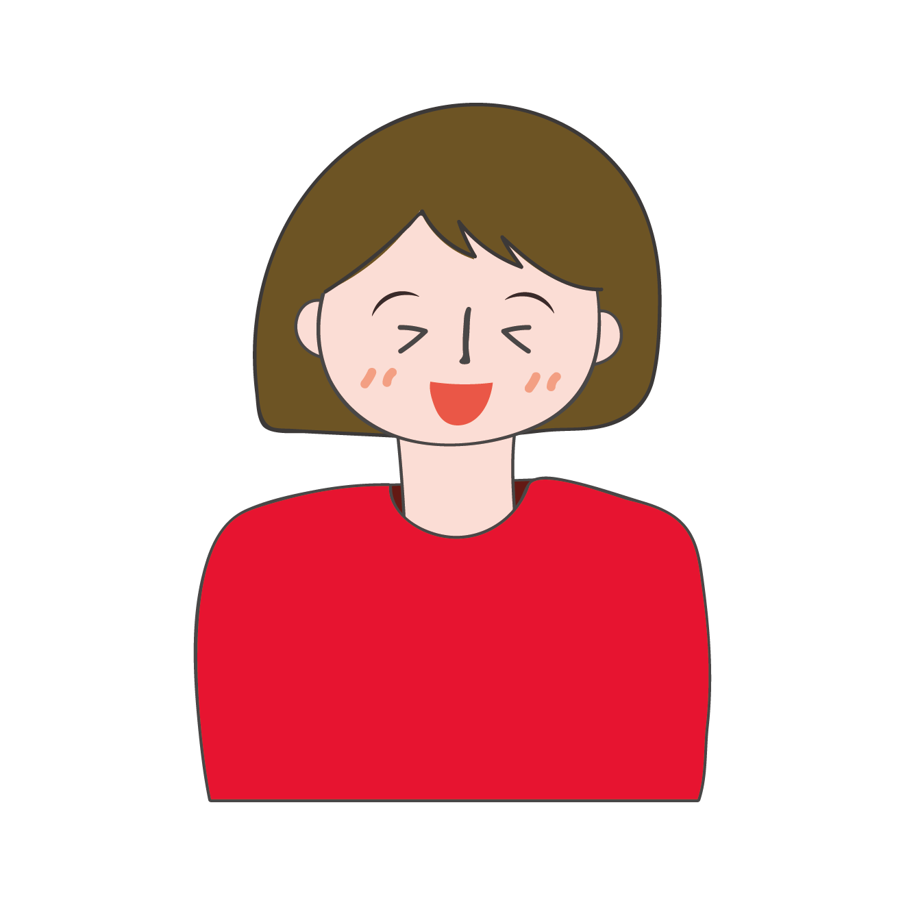 照れつつも とっても嬉しい表情の女性のイラスト 商用フリー 無料 のイラスト素材なら「イラストマンション」