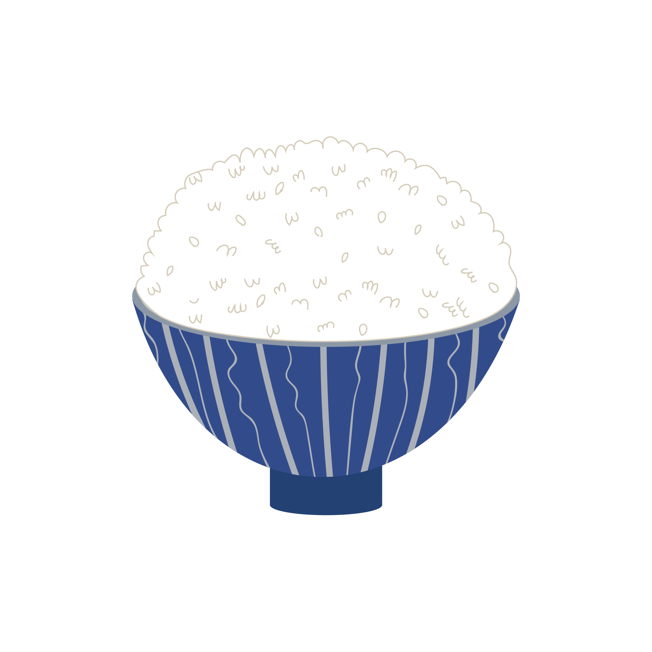 大盛りご飯（ライス・お米）のイラスト | 商用フリー(無料)のイラスト素材なら「イラストマンション」