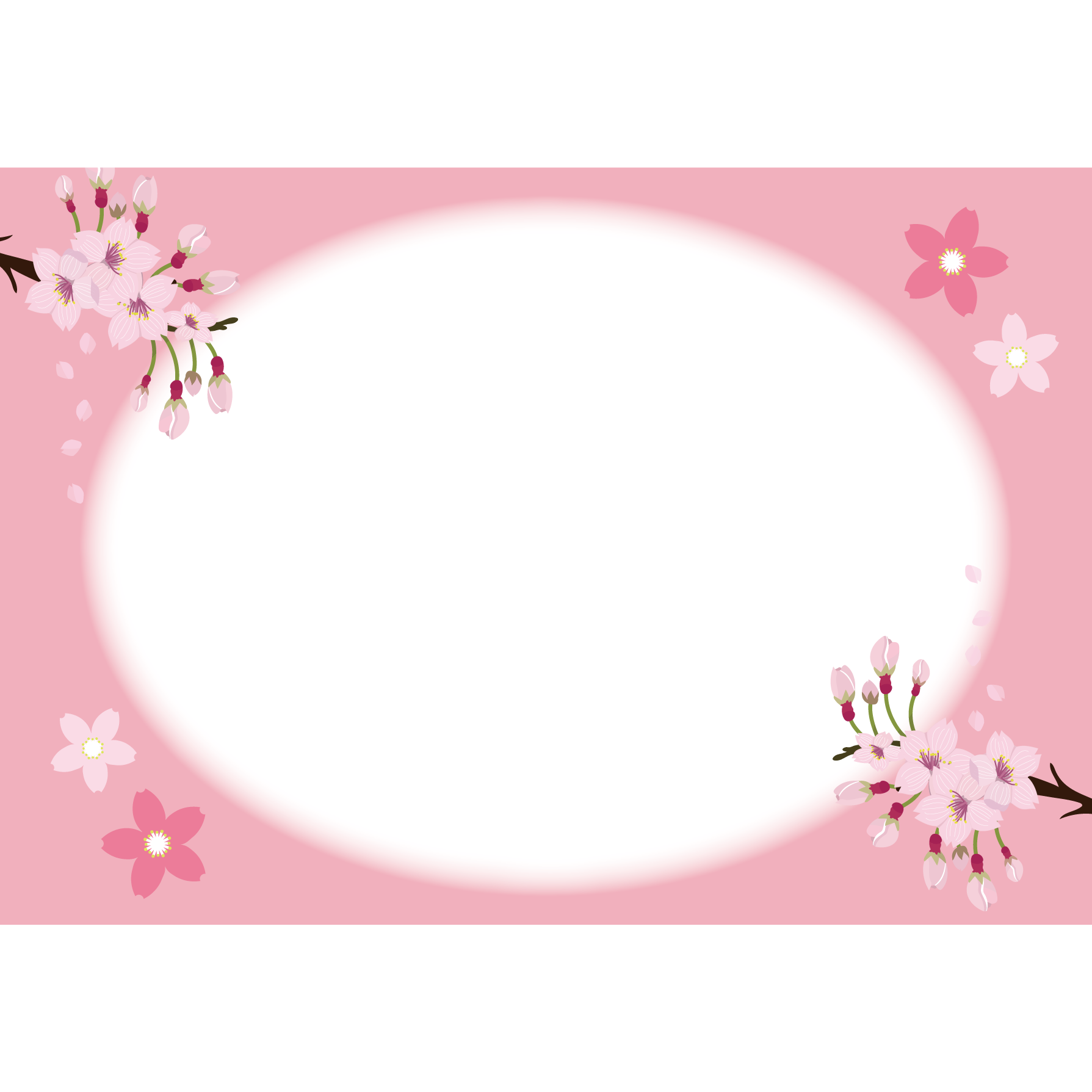 桜(サクラ)の枠(フレーム)のイラスト 商用フリー 無料 のイラスト素材なら「イラストマンション」
