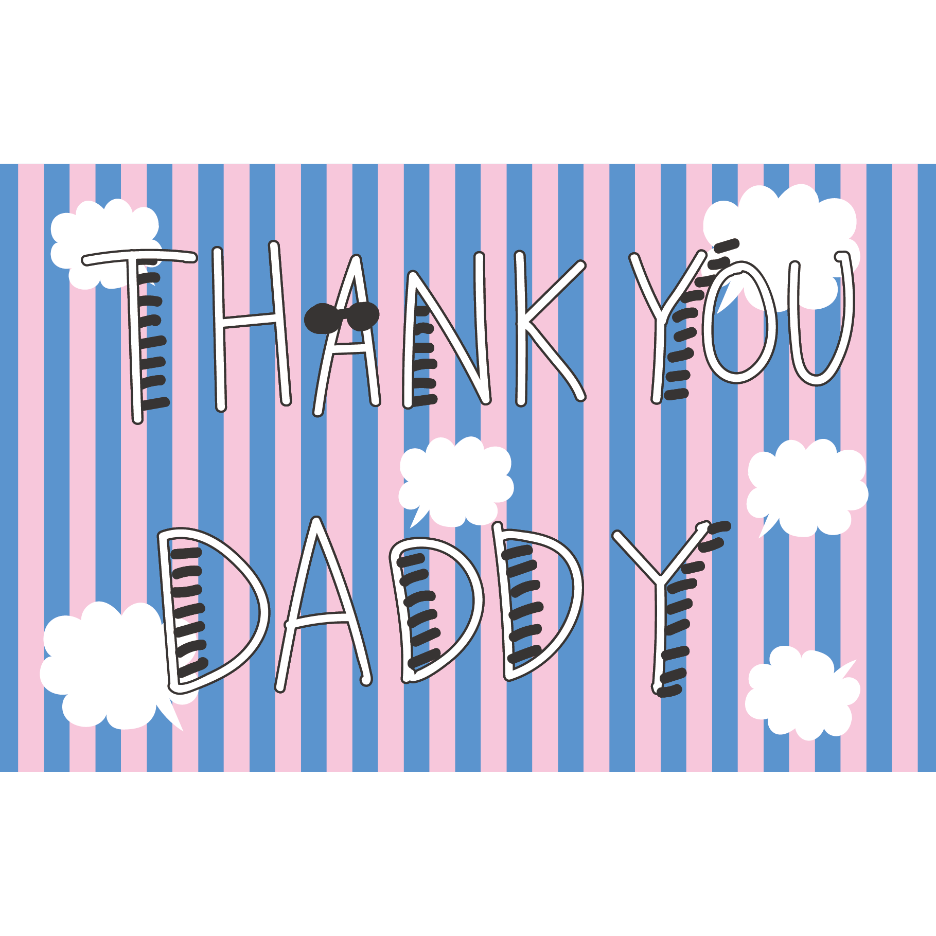 Thank You Daddy お父さんありがとう♪父の日のポストカード イラスト 商用フリー 無料 のイラスト素材なら「イラストマンション」