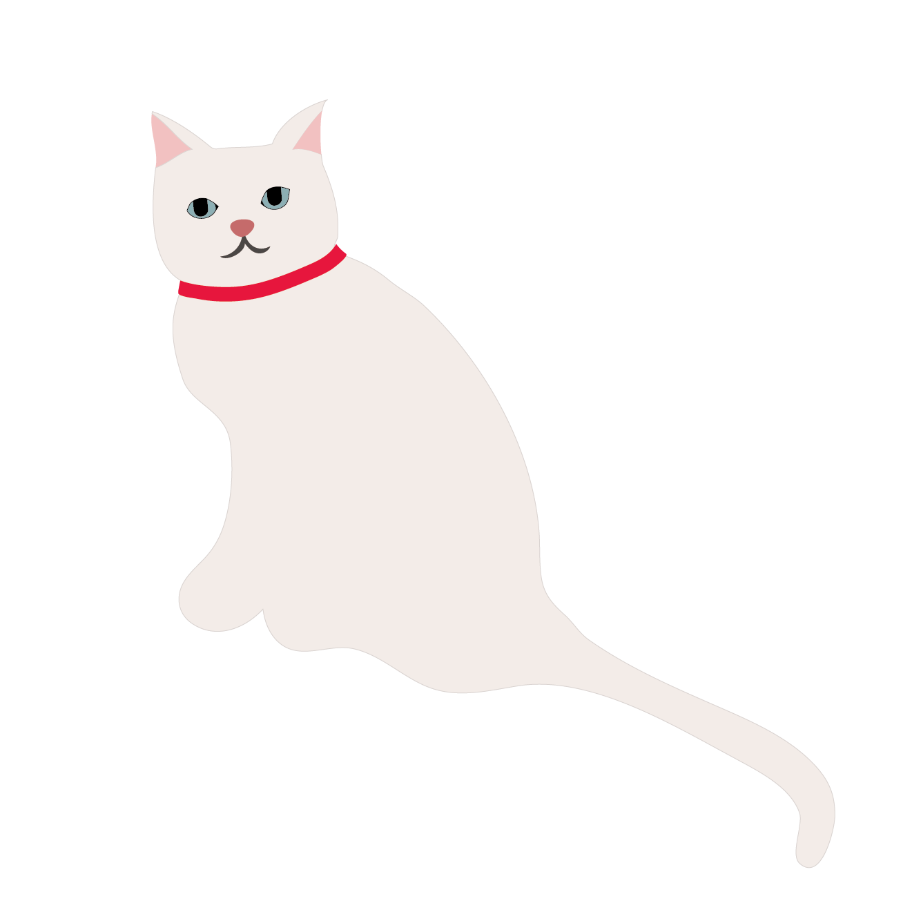 かわいい!白猫(ホワイトキャット)の 無料 イラスト 商用フリー無料のイラスト素材なら「イラストマンション」