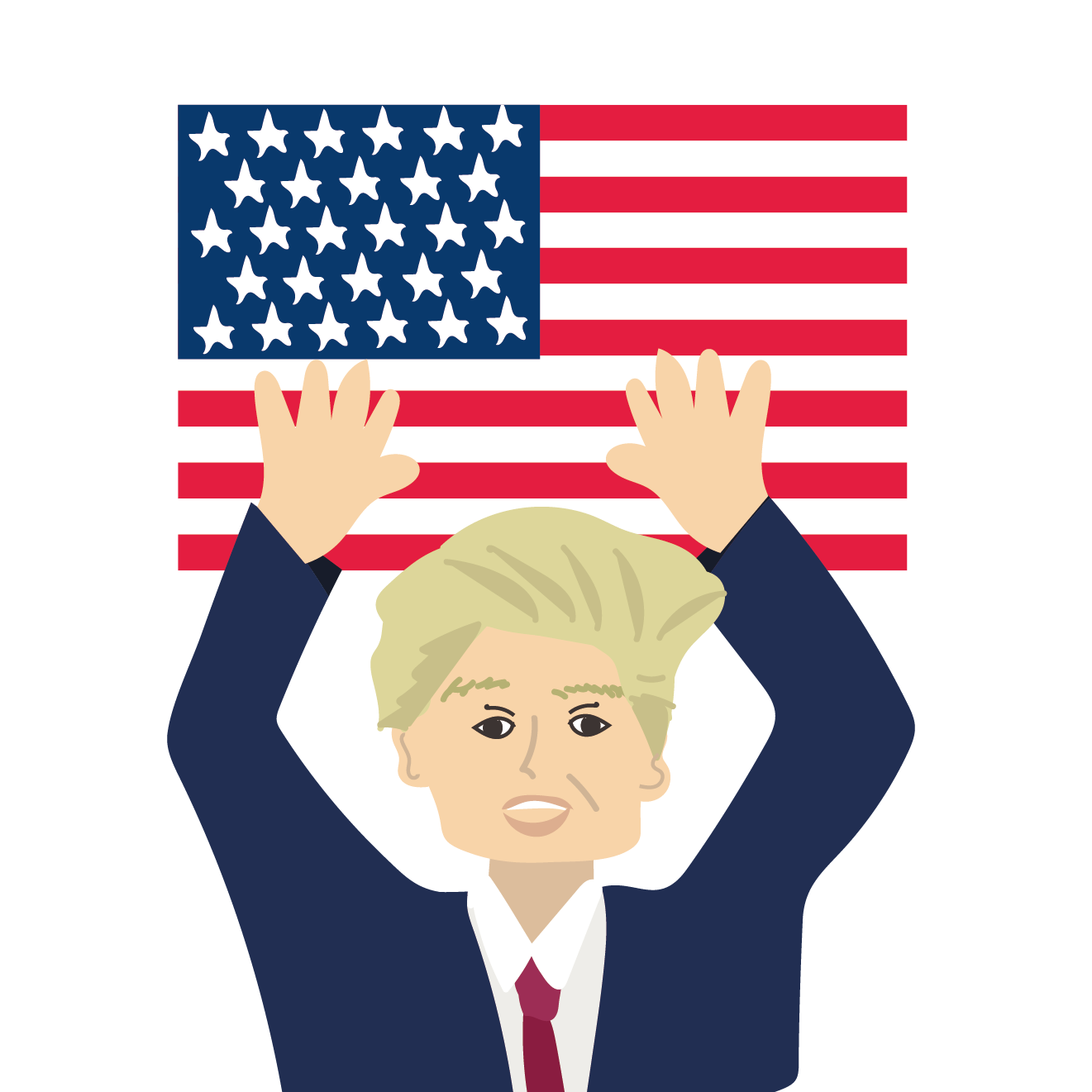 アメリカ大統領選の勝者！新大統領のイラスト！【話題・ニュース】 商用フリー無料のイラスト素材なら「イラストマンション」